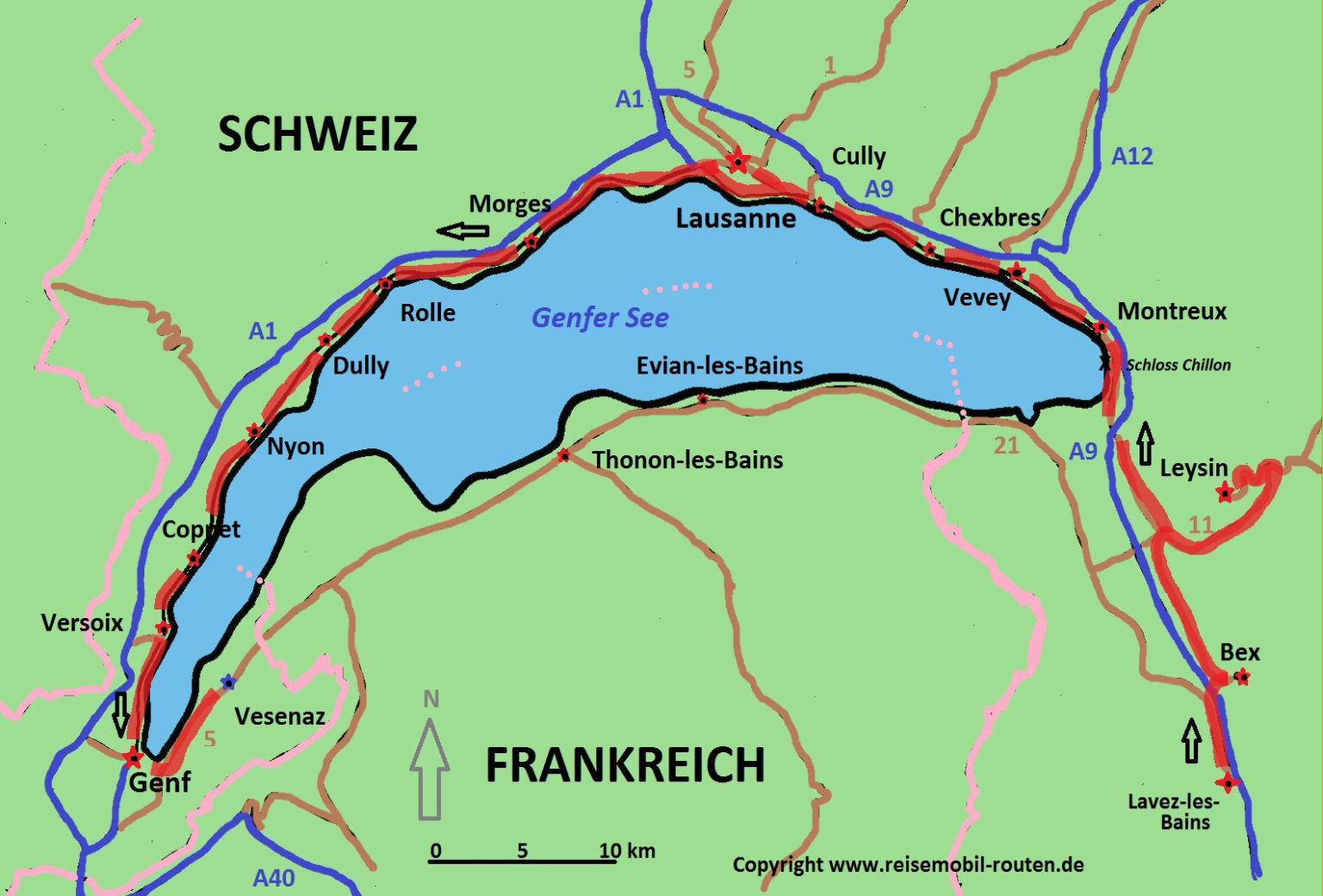 Schweiz: Route 1 – Genfersee hautnah erleben auf reisemobil-routen.de